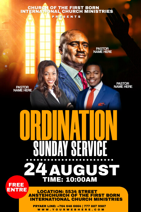 Copy of ordination service | PosterMyWall