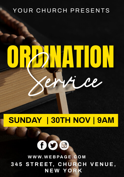 Plantilla de ordination service flyer | PosterMyWall