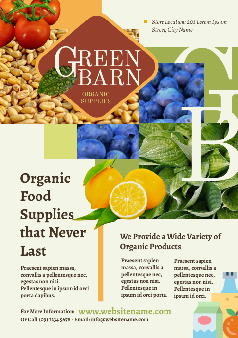 Organic Food Flyer Template | PosterMyWall