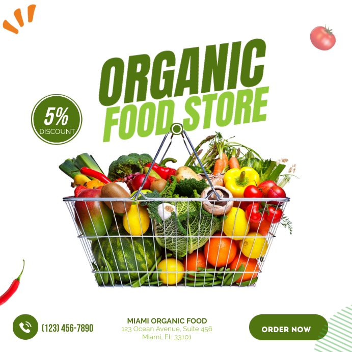 ORGANIC FOOD STORE POSTER Template | PosterMyWall