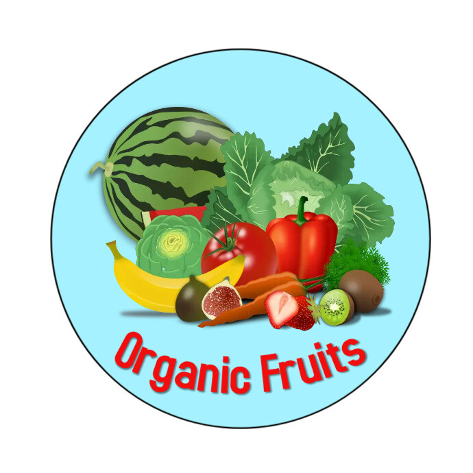Plantilla de Organic Fruits logo design template | PosterMyWall