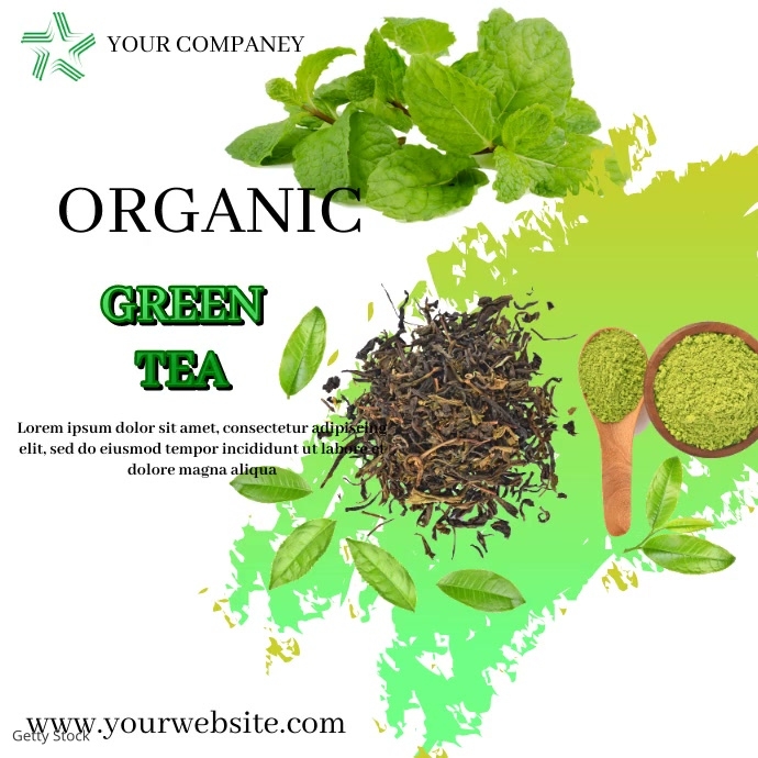 Organic Green Tea Flyer Tempate Template | PosterMyWall