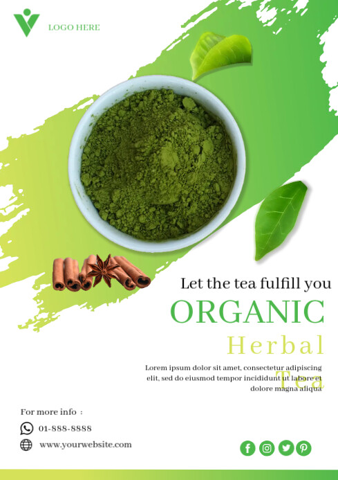 Organic herbal tea flyer template | PosterMyWall