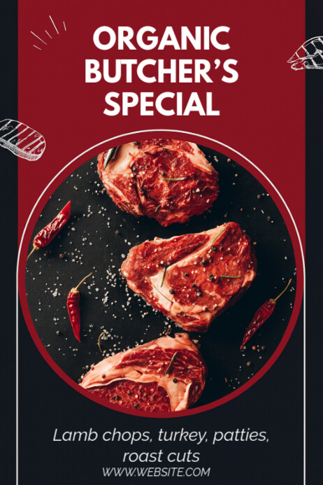 Organic Meat Deal Butcher Poster Template | PosterMyWall