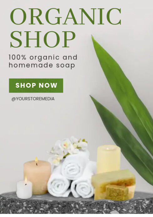 Organic Shop Green Simply Design Template | PosterMyWall