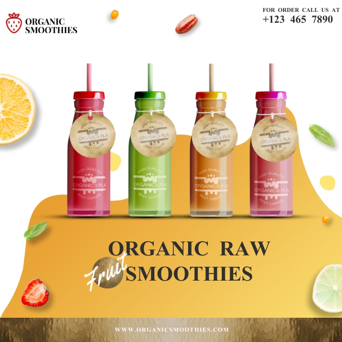Plantilla de Organic Smoothies Flyer | PosterMyWall