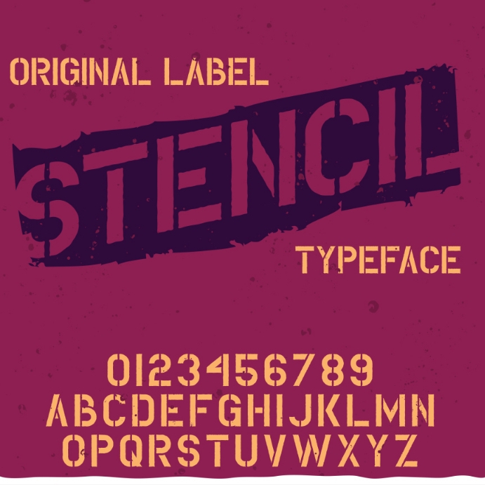Original label typeface named stencil design Template | PosterMyWall