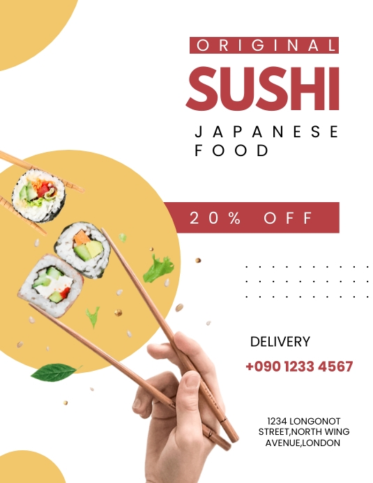ORIGINAL SUSHI, JAPANESE FOOD FLYER Template | PosterMyWall