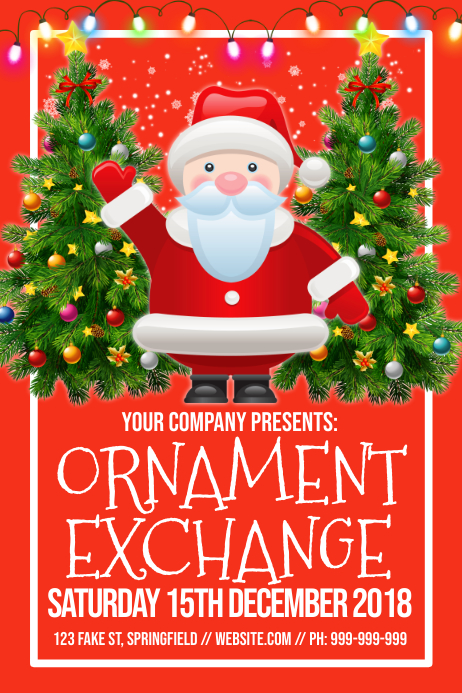 Ornament Exchange Poster Template | PosterMyWall
