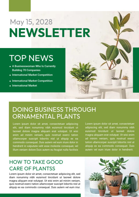 Ornamental Plants Newsletter Template | PosterMyWall