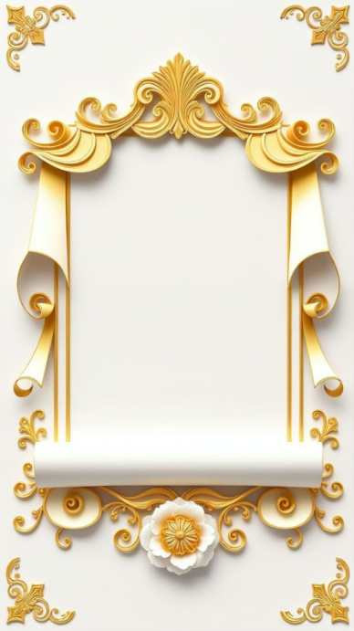 Plantilla de Ornate golden scroll template | PosterMyWall