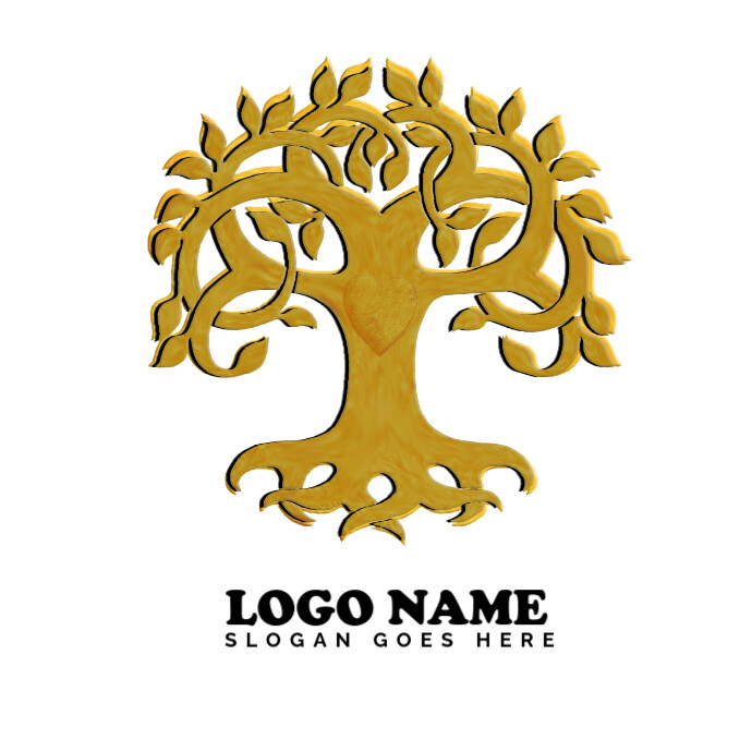 Ornate golden tree logo Template | PosterMyWall