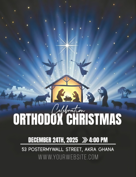 Plantilla de Orthodox Christmas Celebration Flyer | PosterMyWall