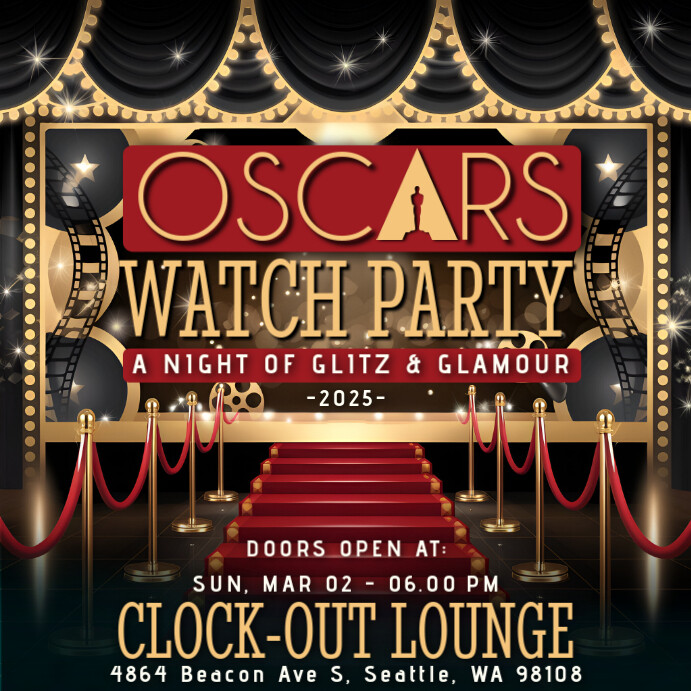 Copy of Oscars Watch Party Flyer Template – Red Caret Event Invitation ...