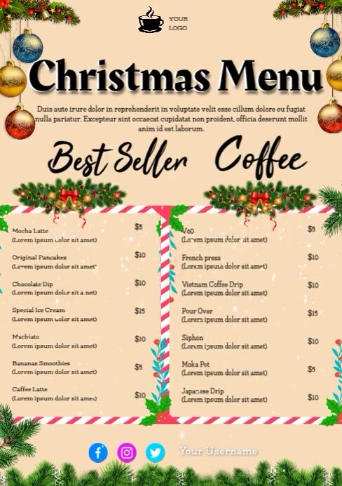 Our Christmas Coffee Menu (1) Template | PosterMyWall
