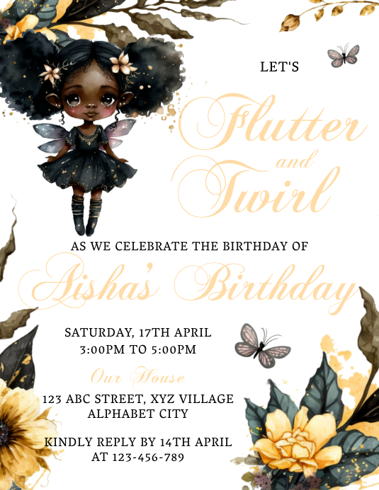 Our Little Fairy Birthday Invitation Template | PosterMyWall