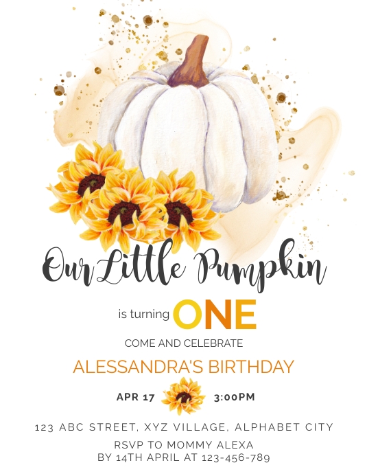 Our Little Pumpkin Invitation Template | PosterMyWall