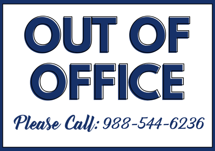Out Of Office Door Sign A4 Template | PosterMyWall