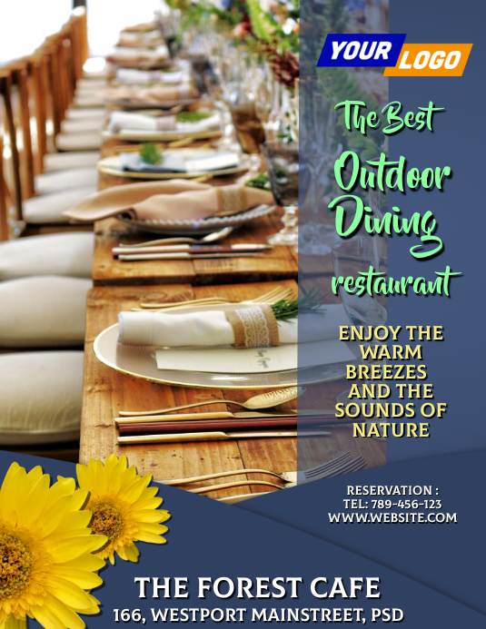 Outdoor dining restaurant template | PosterMyWall