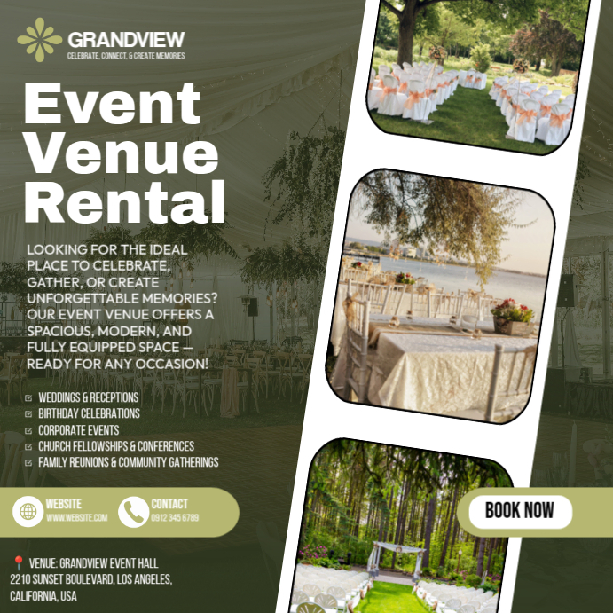 Copy of Outdoor Event Venue Rental Poster Template | PosterMyWall