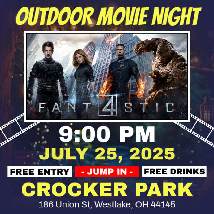 Outdoor Movie Night Instagram Post Template | PosterMyWall