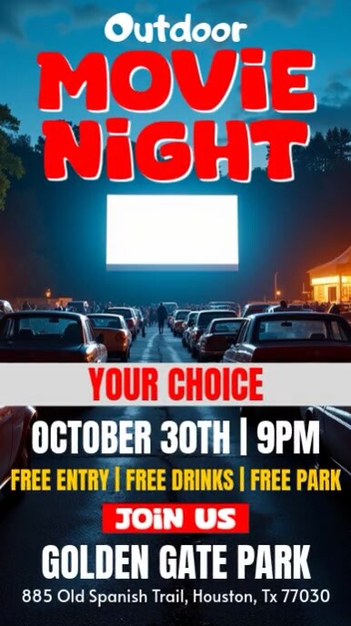Outdoor Movie Night Instagram Story Template | PosterMyWall
