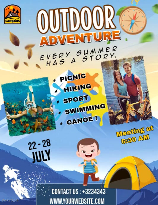 Outdoor Sports Adventure Flyer Design Template | PosterMyWall