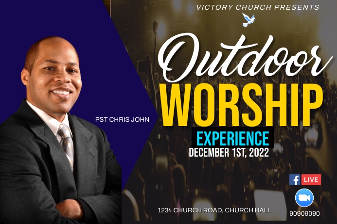 OUTDOOR WORSHIP EXPERIENCE Template | PosterMyWall
