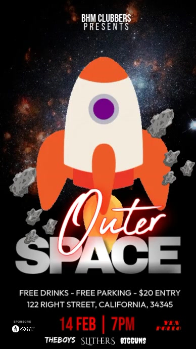 Plantilla de Outer Space Rocket Party | PosterMyWall