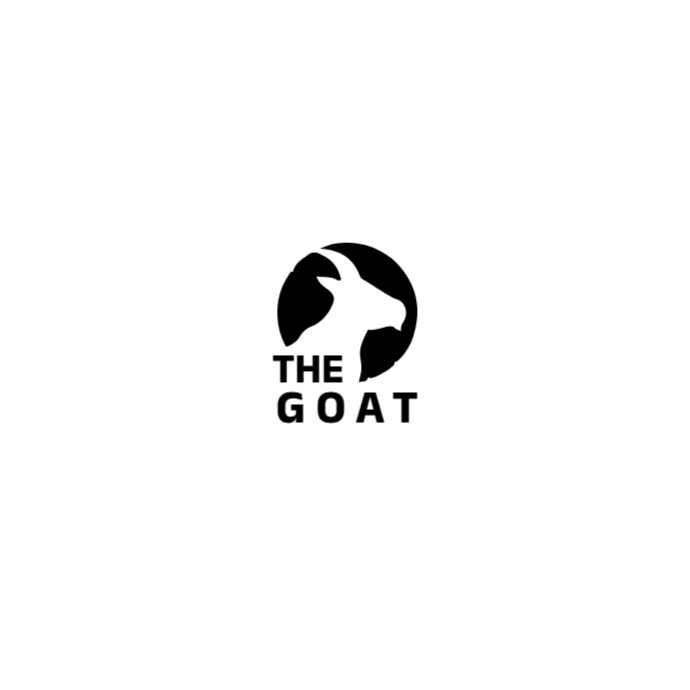 Outline Bold Goat Head Logo Goat Head Silhouette With Horn/mountain ...