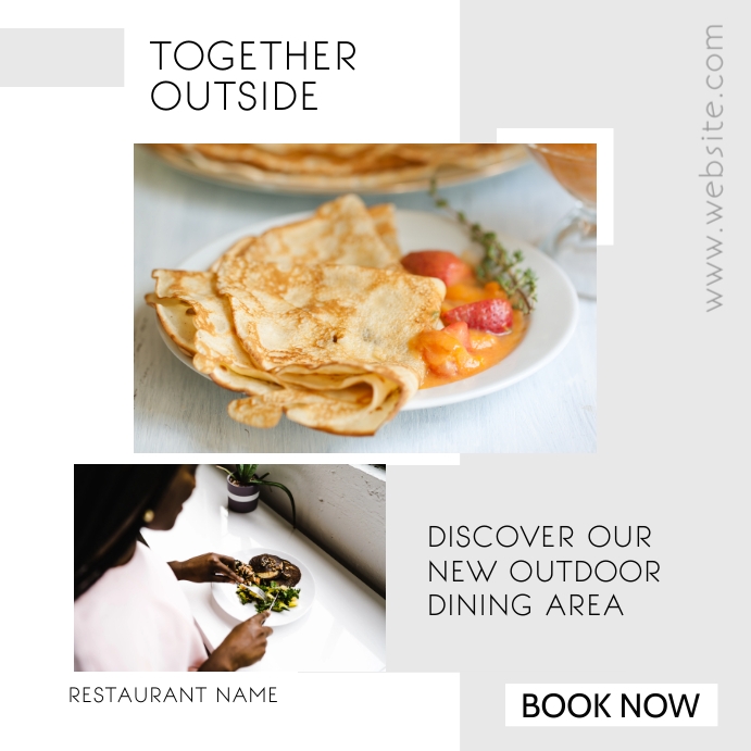 outside dining advertisement geometric simple Template | PosterMyWall