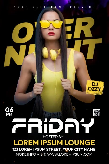 Over Night Friday Party Template | PosterMyWall