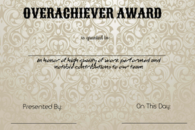 Customizable Design Templates for Overachiever Award | PosterMyWall