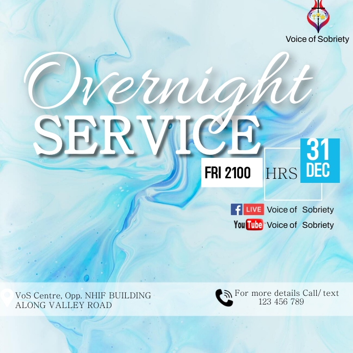 Overnight service poster Template | PosterMyWall