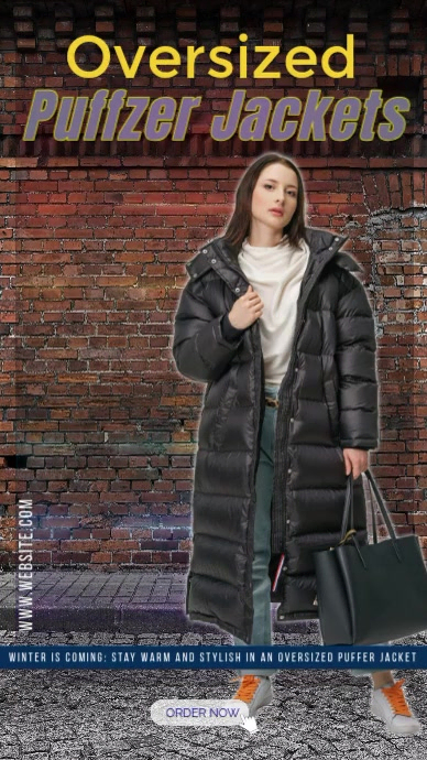 Oversized puffer jacket Templat | PosterMyWall