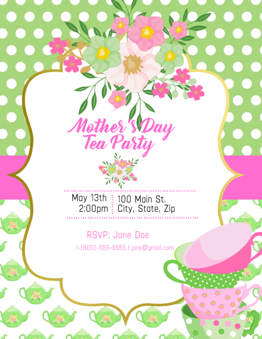 Mothers Day Tea Party Template | PosterMyWall