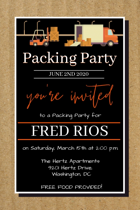 Copy of Packing Party Invitation | PosterMyWall