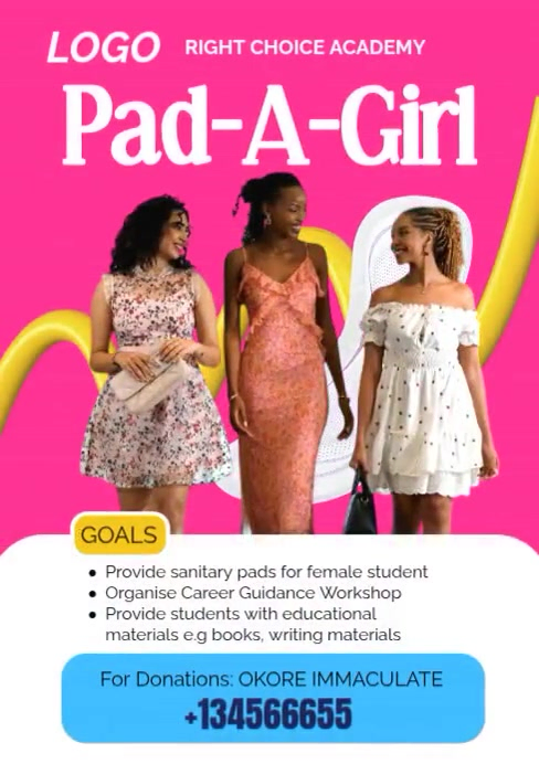 pad a girl pad donations Template | PosterMyWall
