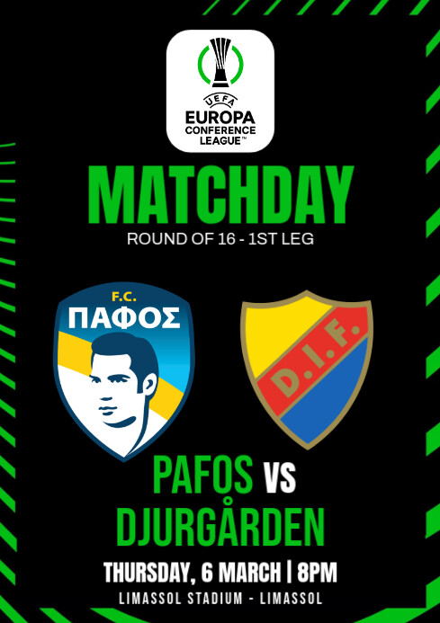 Pafos VS Djurgården Templat | PosterMyWall