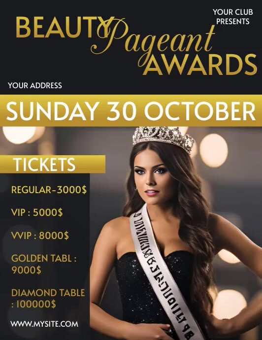 PAGEANT BEAUTY CONTEST Template | PosterMyWall