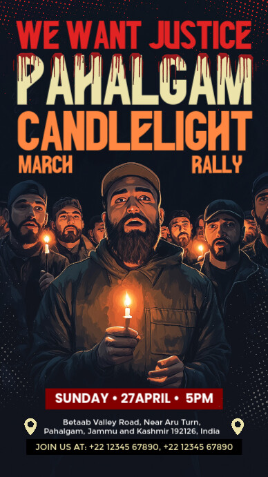 Pahalgam Candlelight March Story Template | PosterMyWall