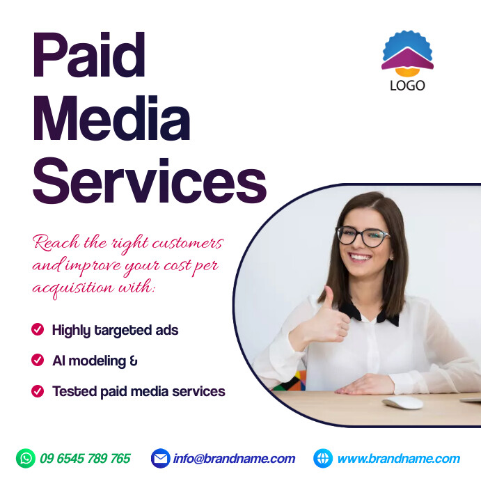 Plantilla de Paid media services digital marketing | PosterMyWall