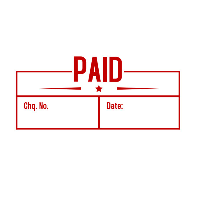 White Paid Stamp Square Template | PosterMyWall