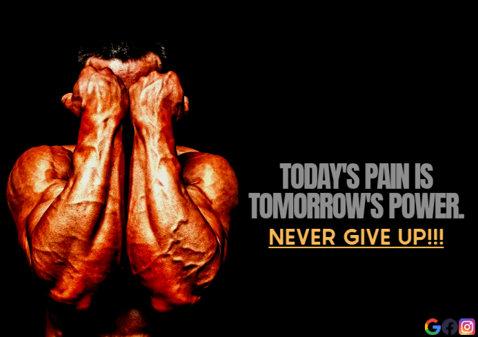 PAIN AND POWER QUOTE TEMPLATE | PosterMyWall