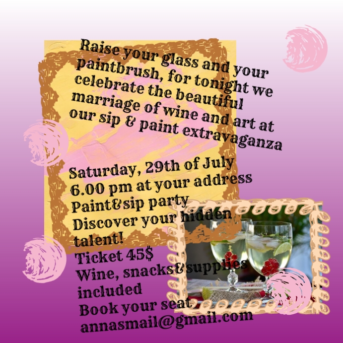 paint&sip event ad Template | PosterMyWall