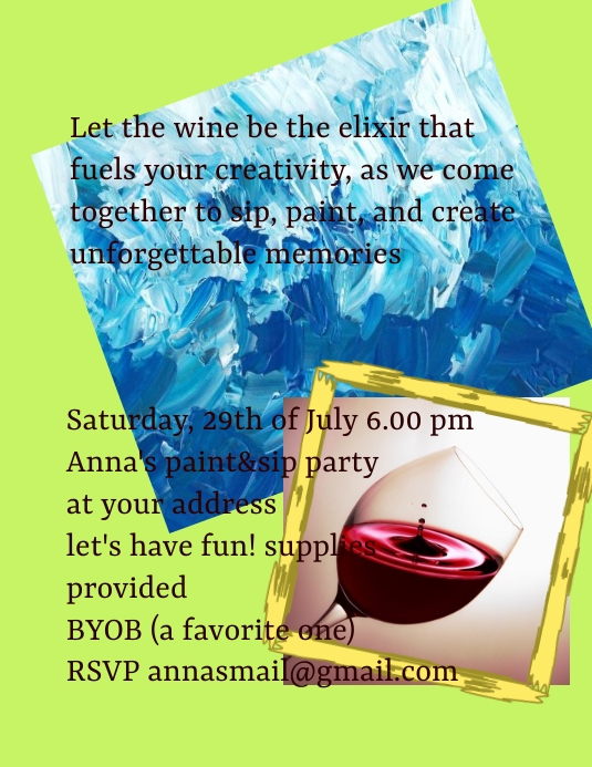 Copy of paint&sip party | PosterMyWall