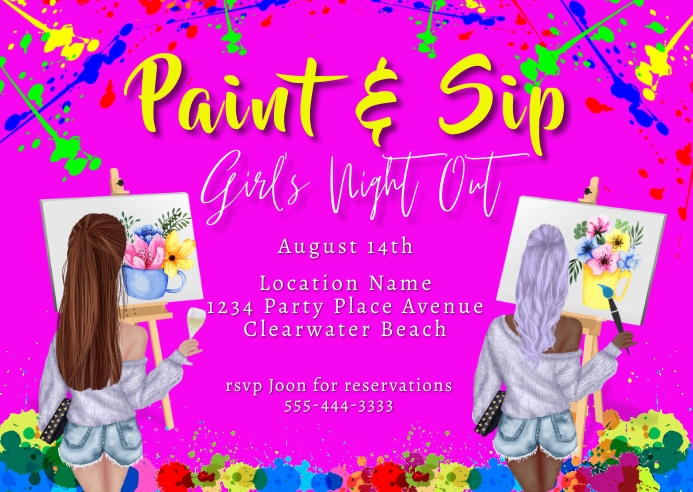 Copie de Paint and Sip Girls Night Out Party | PosterMyWall