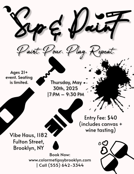 Paint and Sip Invitation Template | PosterMyWall