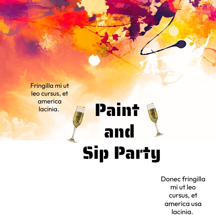 Paint And Sip Party Template | PosterMyWall