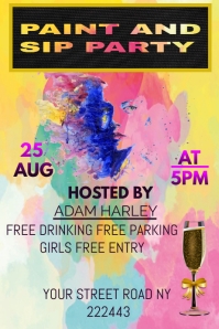 Paint & Sip Poster Template | PosterMyWall